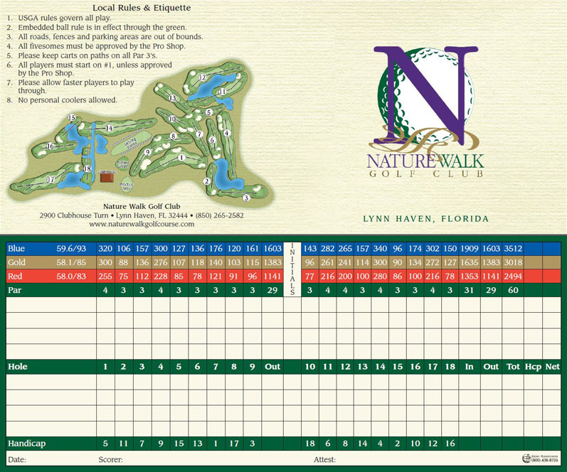 Course Map & Scorecard - NatureWalkGolfCourse
